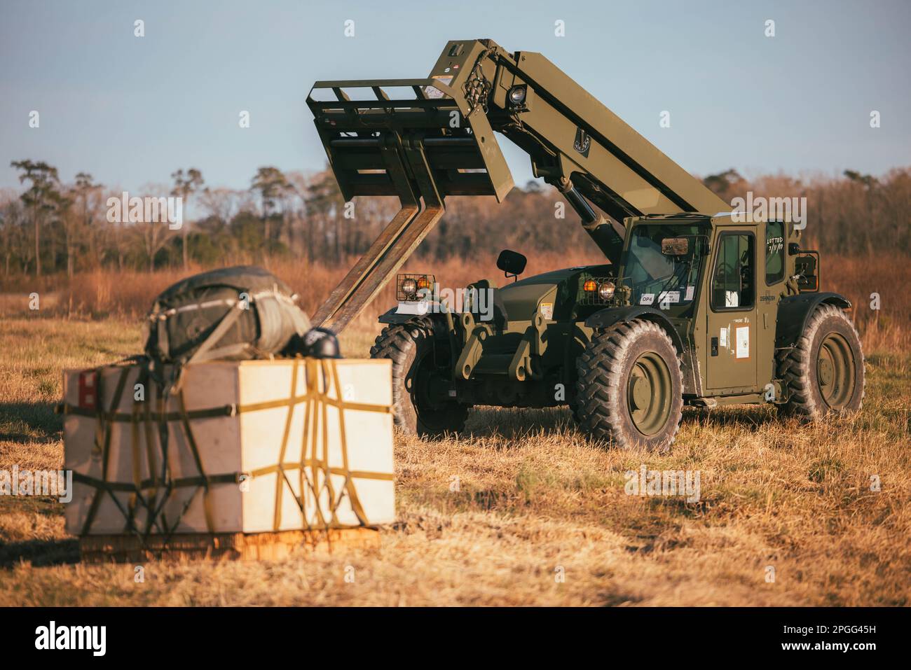 A U.S. Marine Corps Tractor, Rubber Tired, Articulated Steering ...