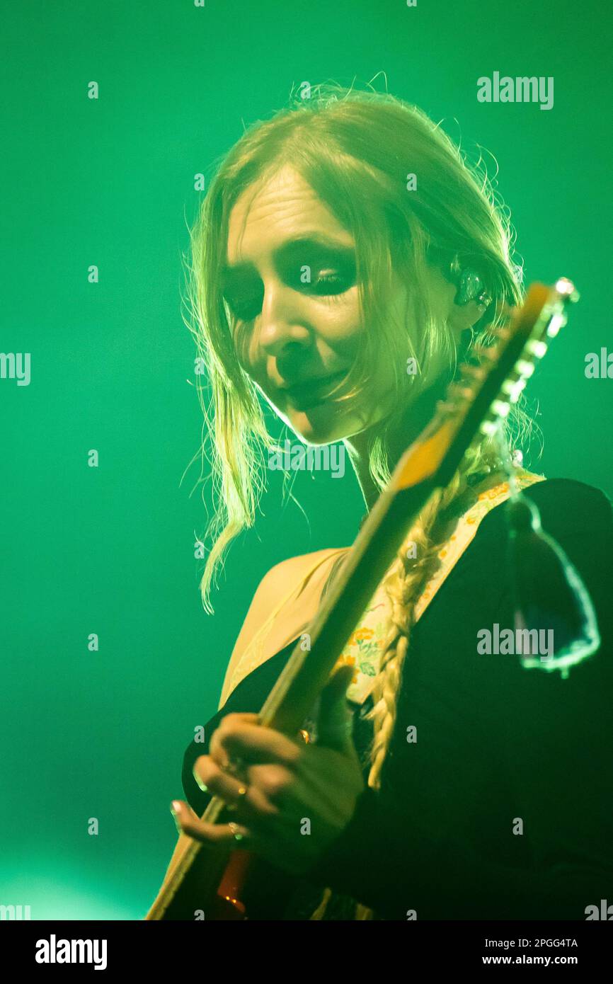 Hester Chambers of Wet Leg on stage during the Teenage Cancer Trust ...
