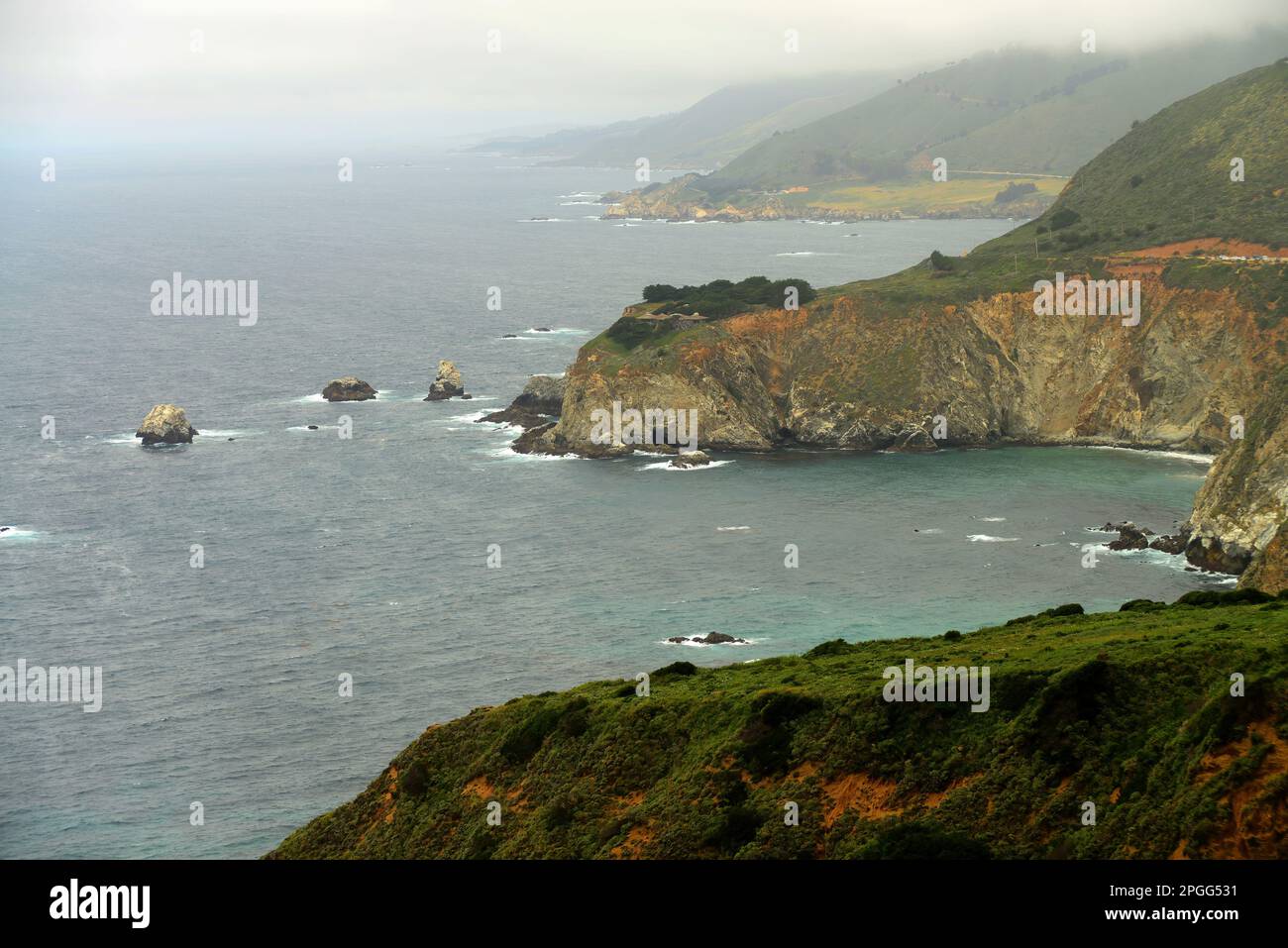 Cool and brilliant foggy morning at Big Sur California Stock Photo - Alamy