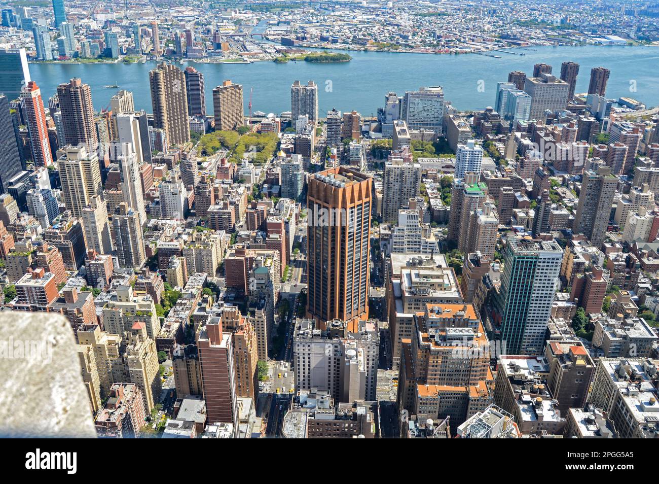 Empire State Building Top View New York Manhattan Skyscrapers Stock ...