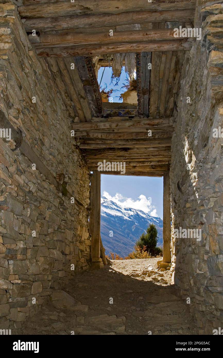 Gate from a village in Nepal Stock Photo - Alamy