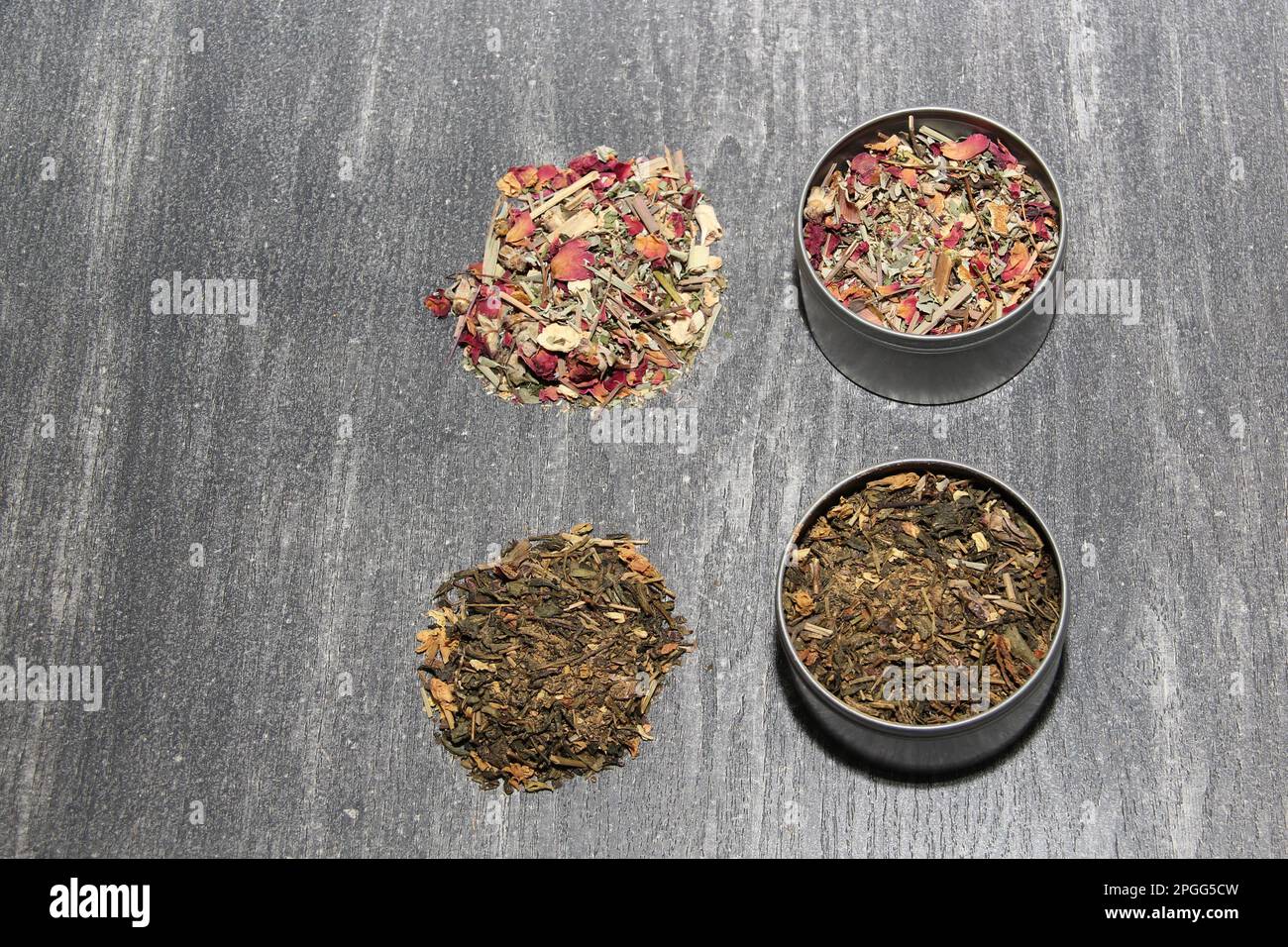 Tools for the preparation of herbal tea: glass cup, infuser, spoon ...