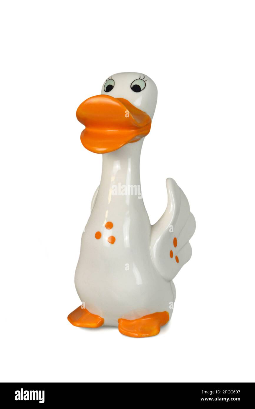 Vintage ceramic duck figurine isolated on white background Stock Photo ...