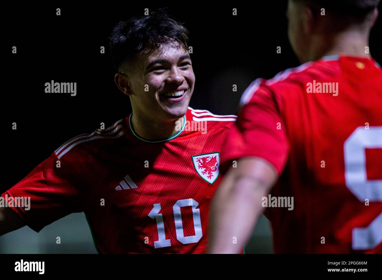 Newport, UK. 22nd Mar, 2023. Gabriele Biancheri of Wales celebrates his ...