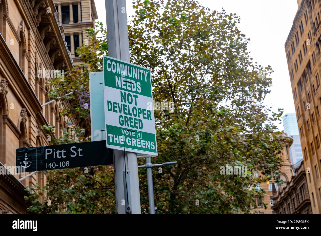 NSW State election 2023 The Greens party corflutes and posters in the ...