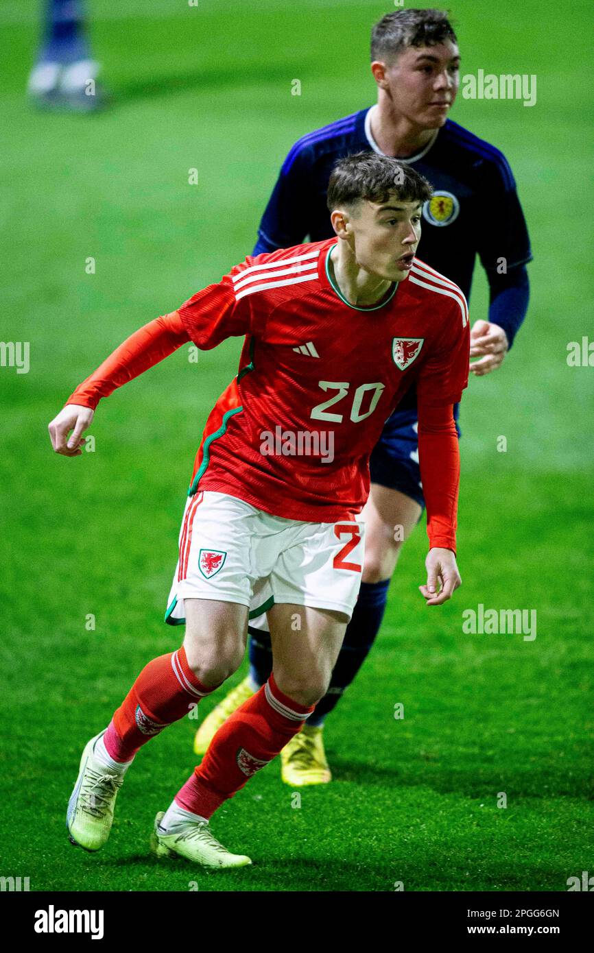 Newport, UK. 22nd Mar, 2023. Cody Twose of Wales in action. Scotland v ...