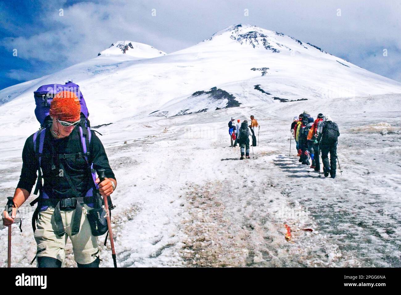 climbing the Elbrus Stock Photo - Alamy