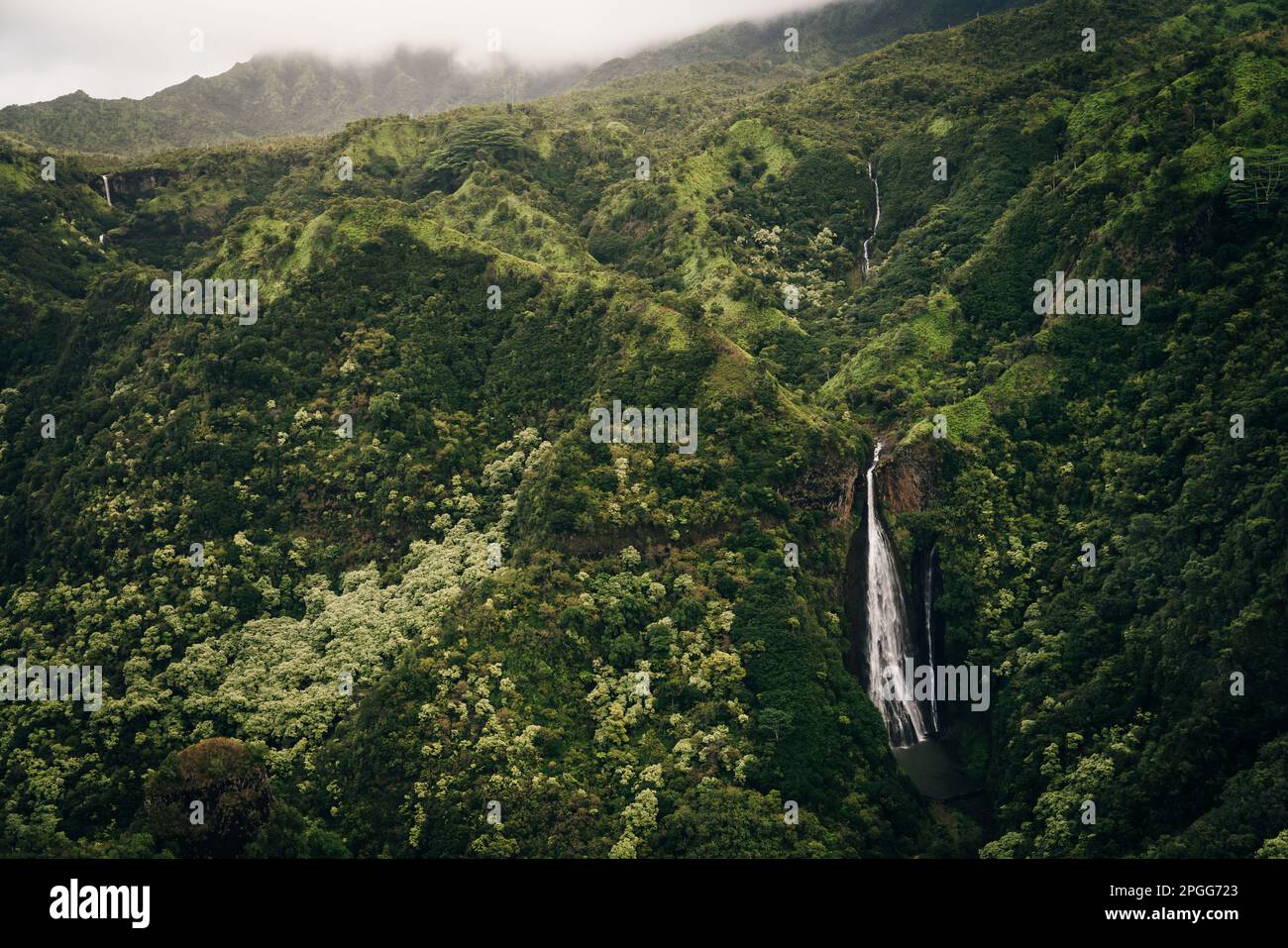 Mount Waialeale known as the wettest spot on Earth, Kauai, Hawaii. High ...
