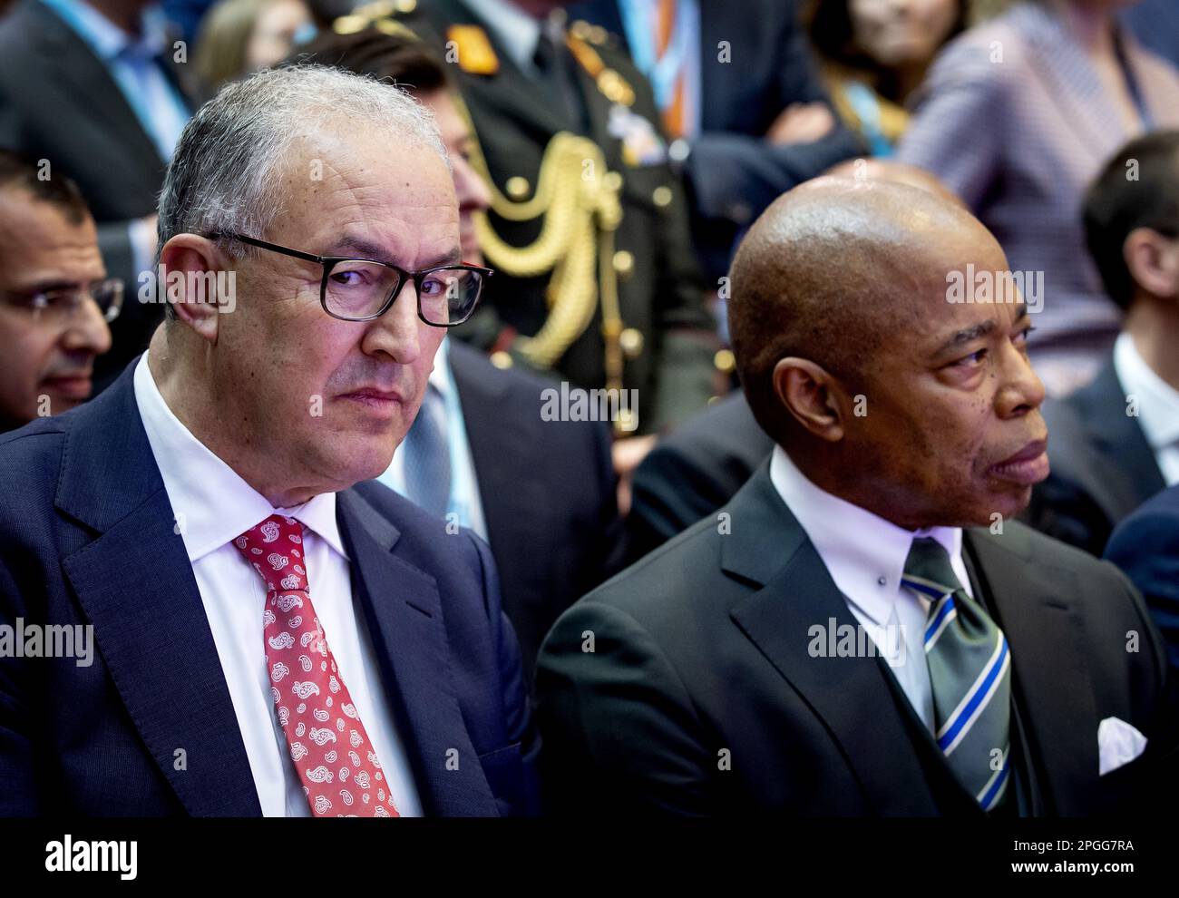 NEW YORK - Mayor Ahmed Aboutaleb of Rotterdam and Mayor Eric Adams of ...