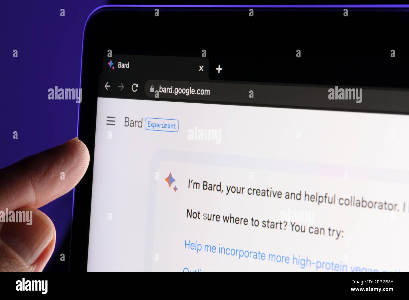 Google Bard AI chatbot. Real example of chat bot seen on the screen of ...