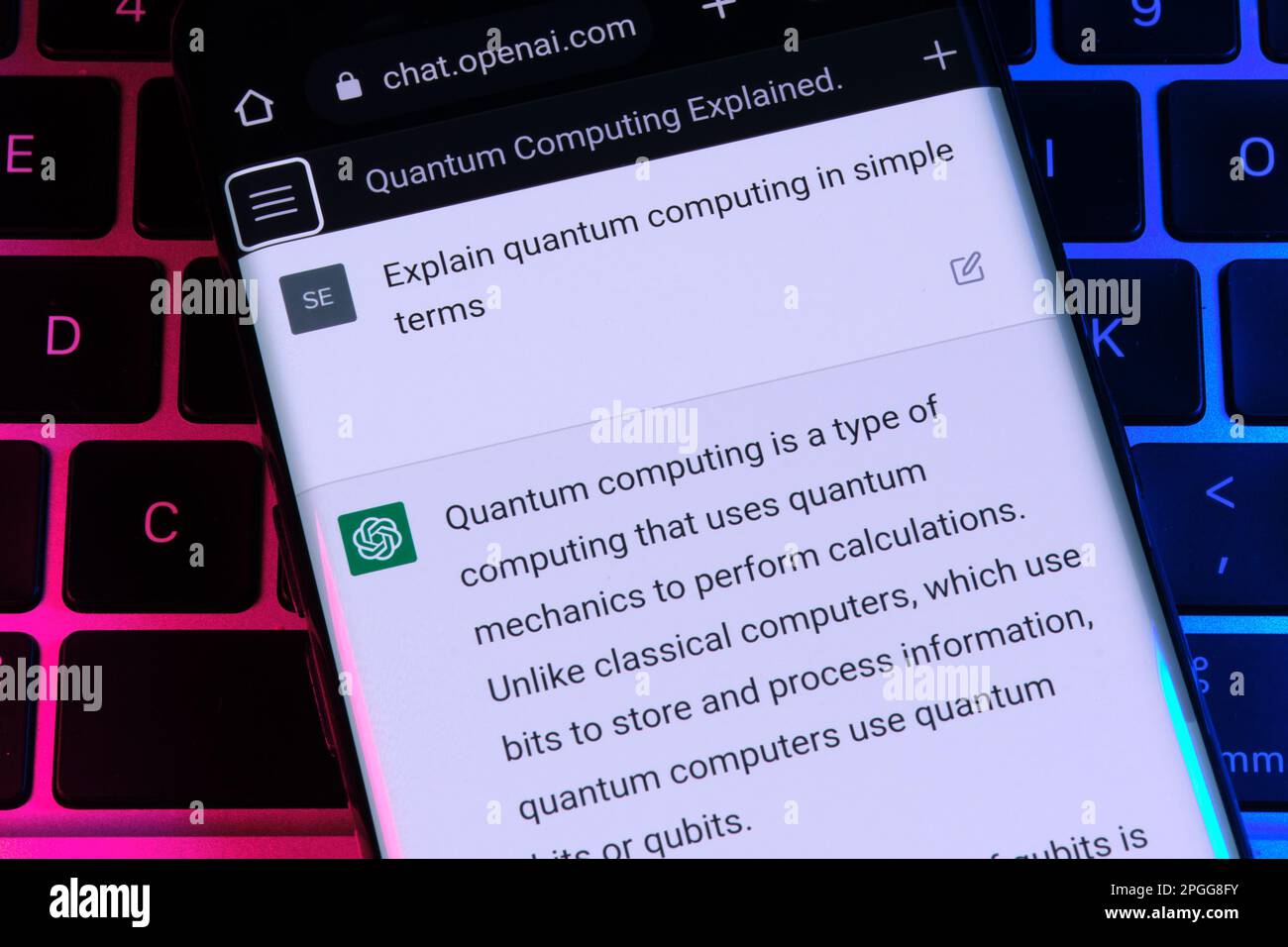 OpenAI ChatGPT chatbot. Real example of chat bot answering question ...
