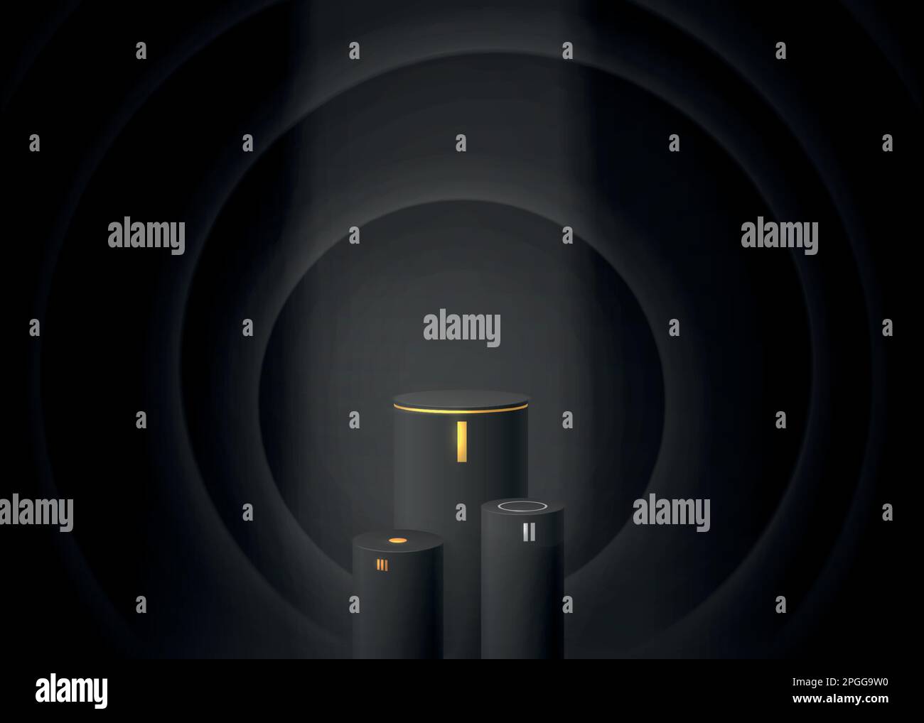 Winner pedestal. Realistic 3D podium with first second and third places ...
