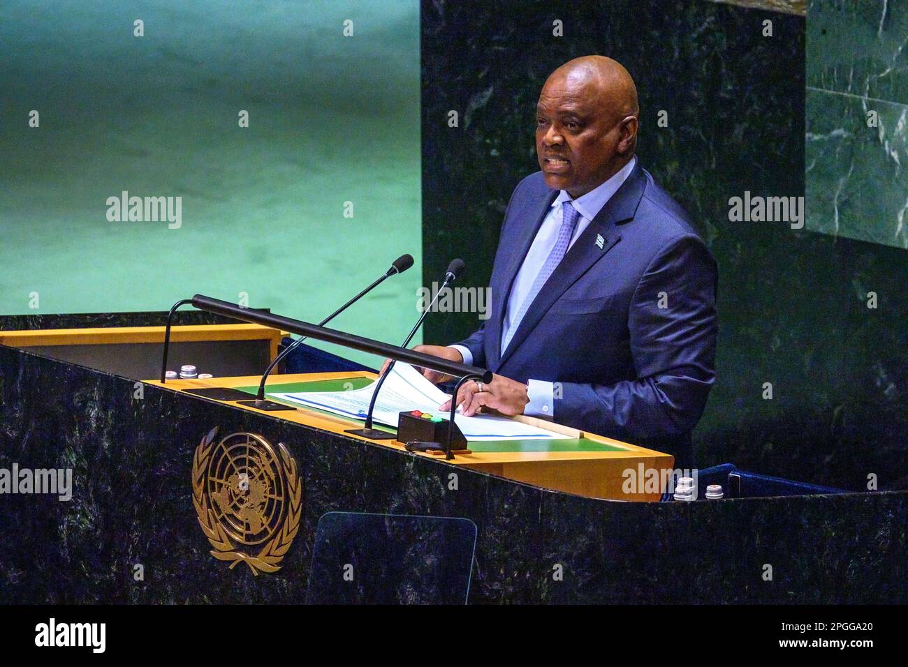 New York, USA. 22nd Mar, 2023. Mokgweetsi Eric Keabetswe Masisi ...