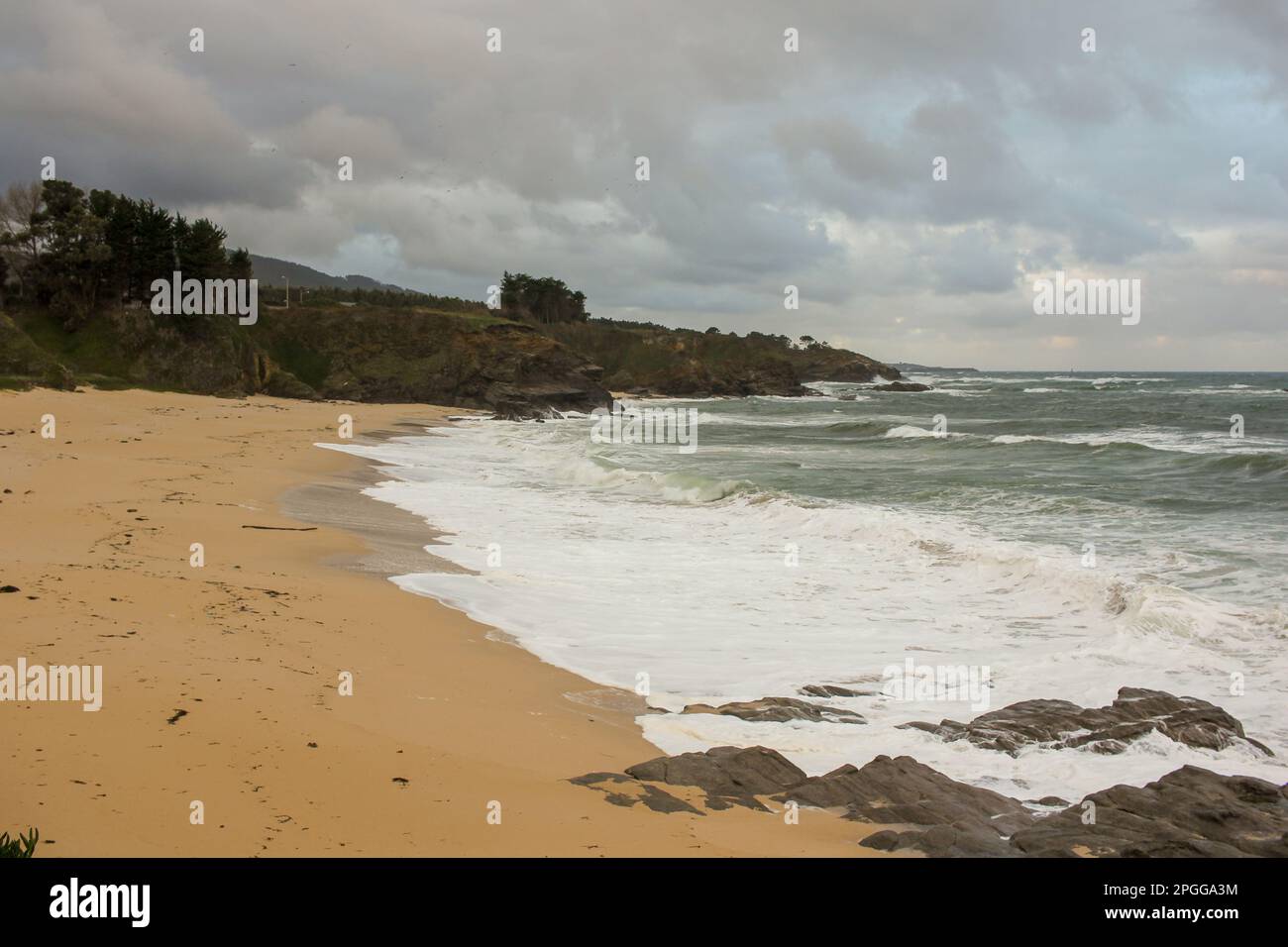 a loney beach in Foz, Spain, in the Cantabrian sea Stock Photo - Alamy