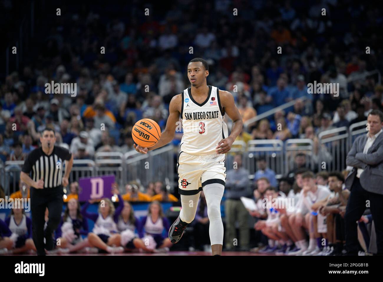 San Diego State guard Micah Parrish (3) during the second half of a second-round college ...