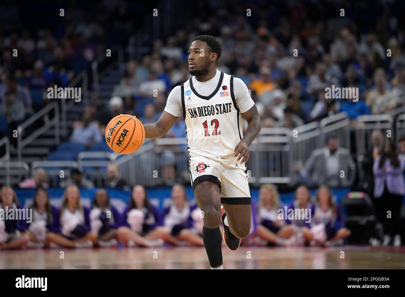 San Diego State guard Darrion Trammell (12) during the second half of a ...