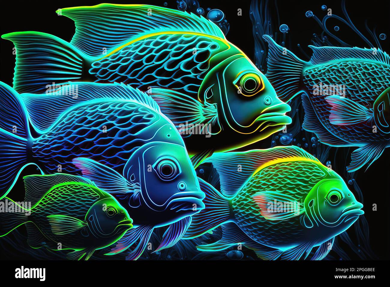 Neon Fish Wallpaper