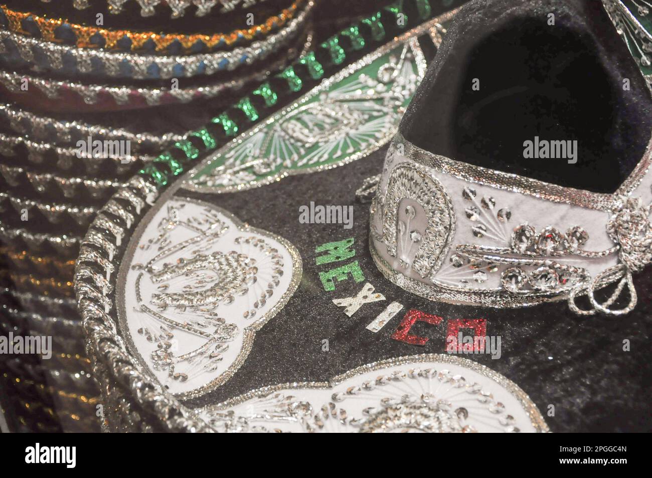 Large Mexican hats with the word "Mexico" sold as souvenirs in Playa ...