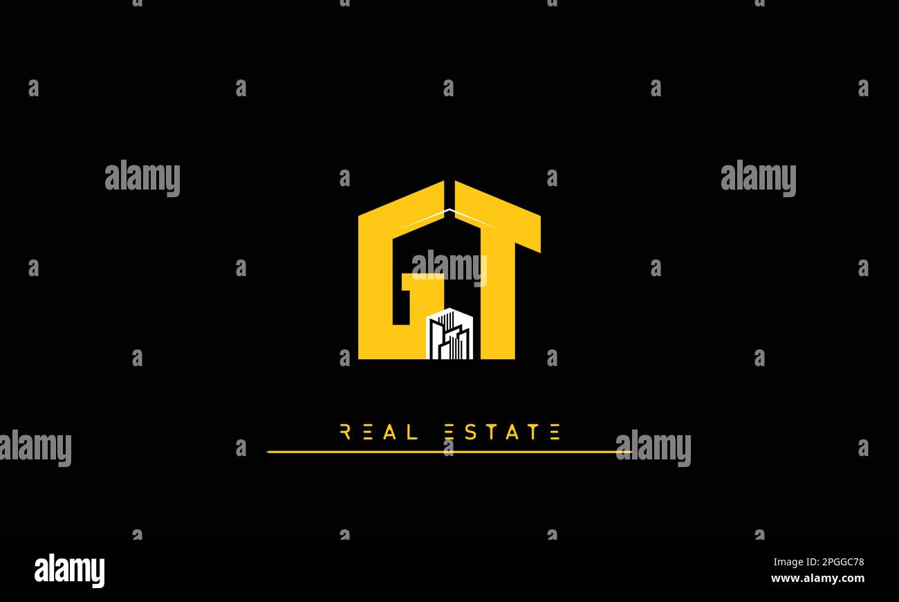 Real Estate letters Initials Monogram logo GT , TG Stock Vector Image ...