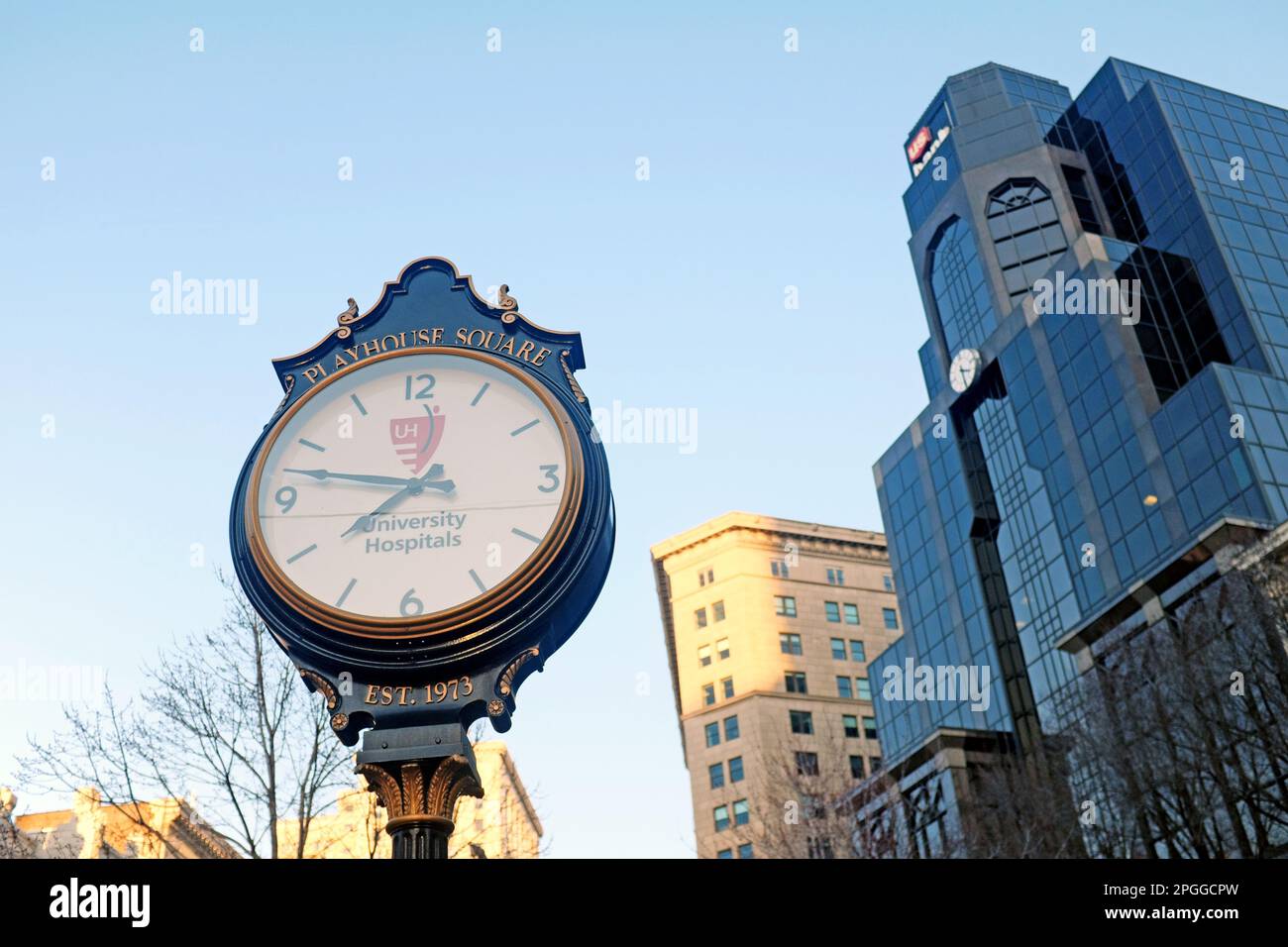 University Hospitals sponsored outdoor Playhouse Square Clock in the ...