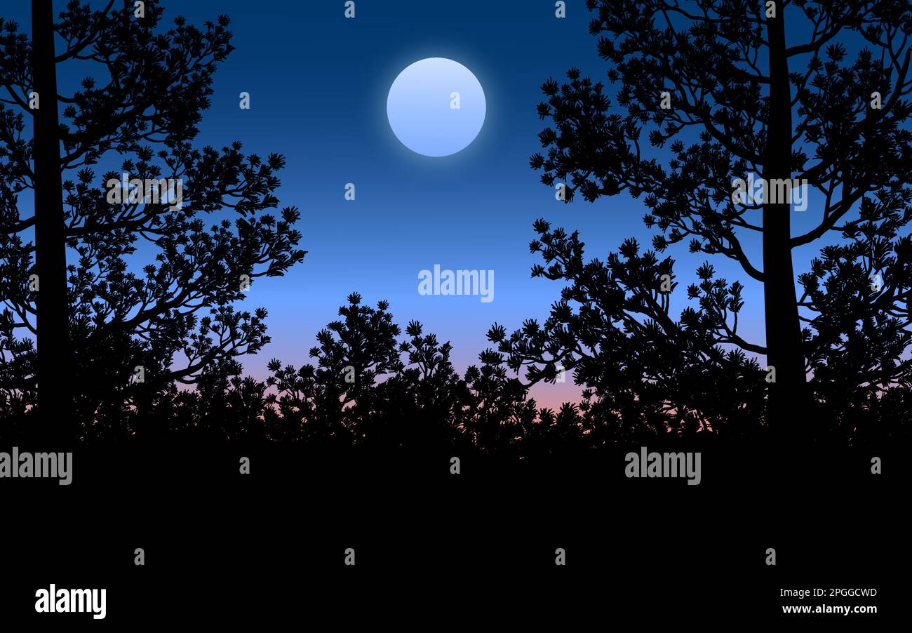 Full moon garden Stock Vector Images - Alamy