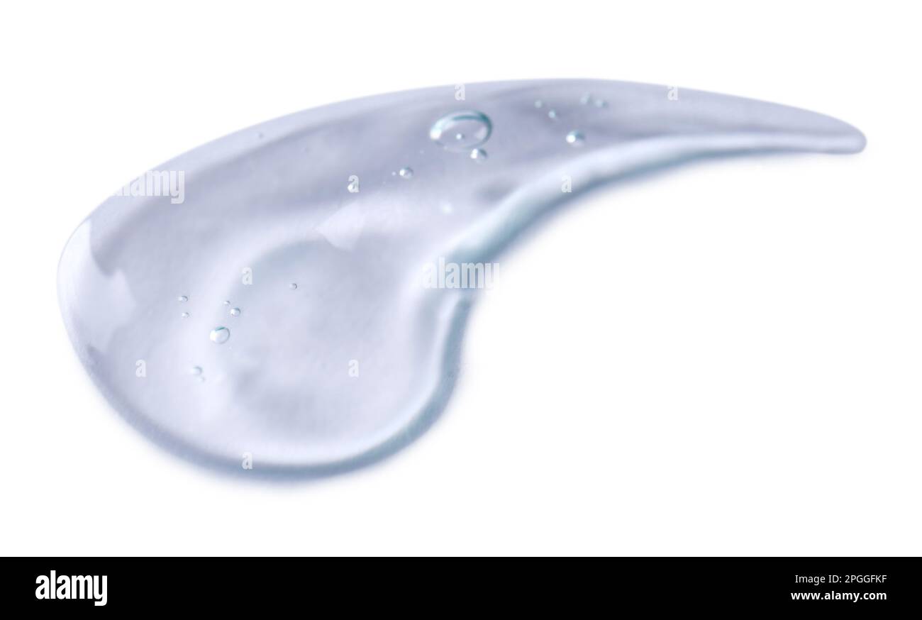 Sample of transparent shower gel on white background Stock Photo - Alamy