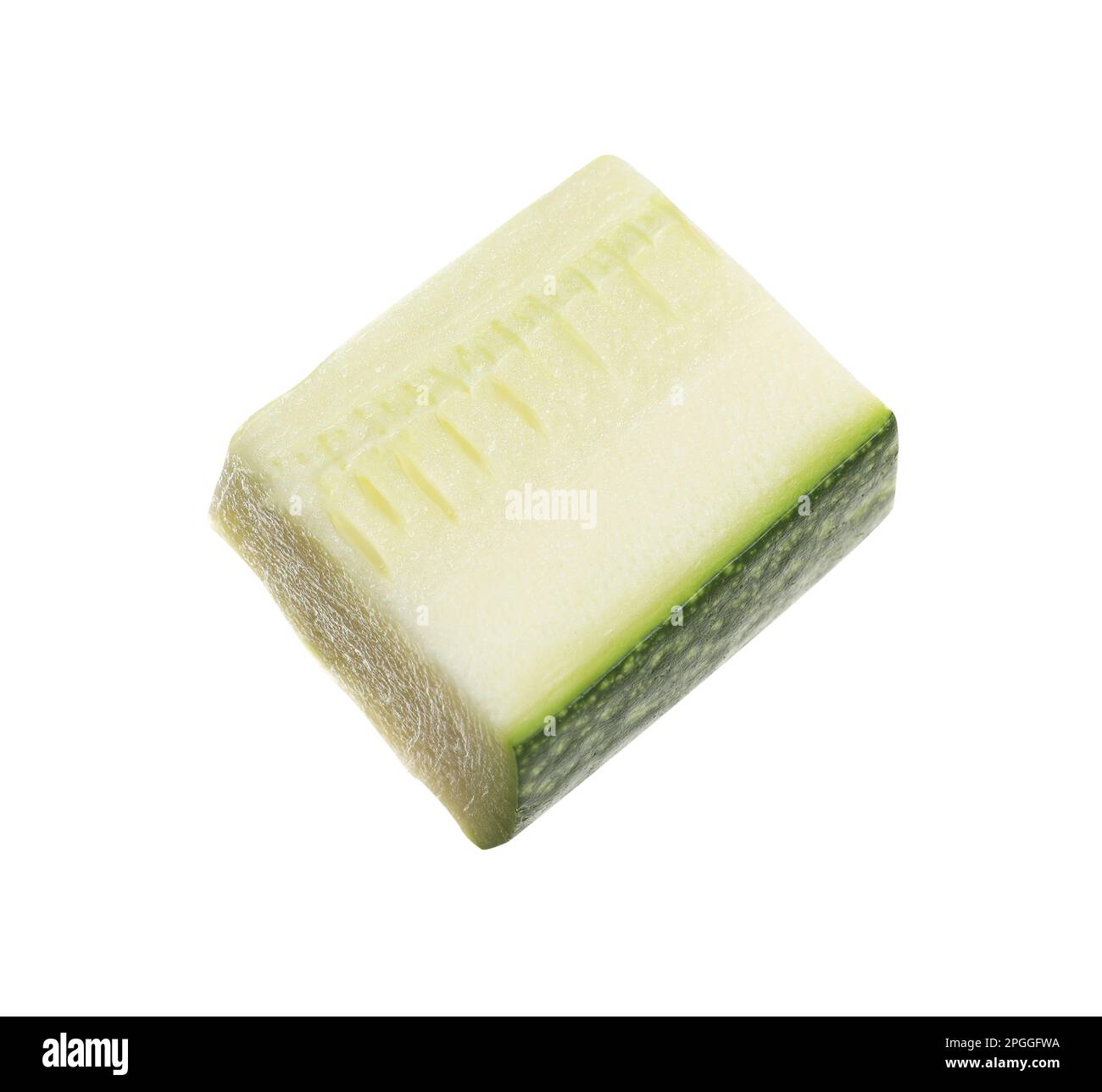 Piece of green ripe zucchini isolated on white Stock Photo - Alamy