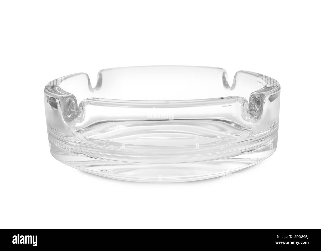 One empty glass ashtray isolated on white Stock Photo - Alamy