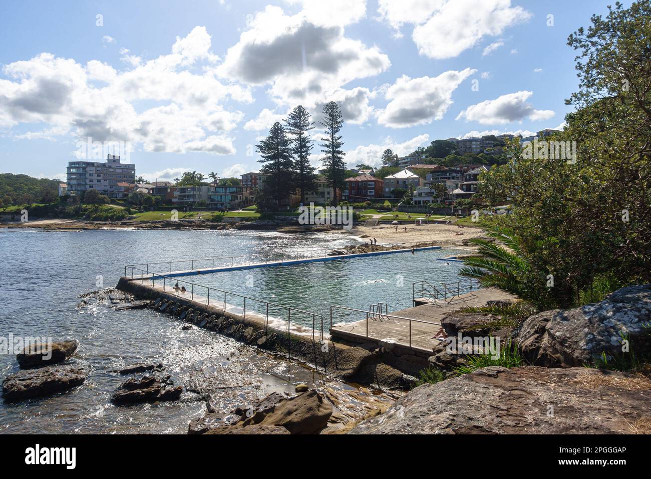 The Fairlight Tidal Swimming Pool at Fairlight Beach in the North ...