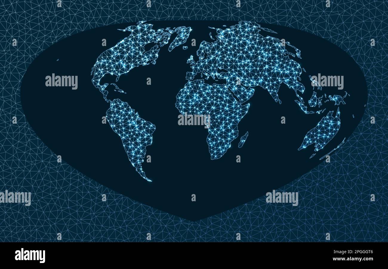 Abstract Map Of World Network Bottomley Projection World Network Elegant Connections Map