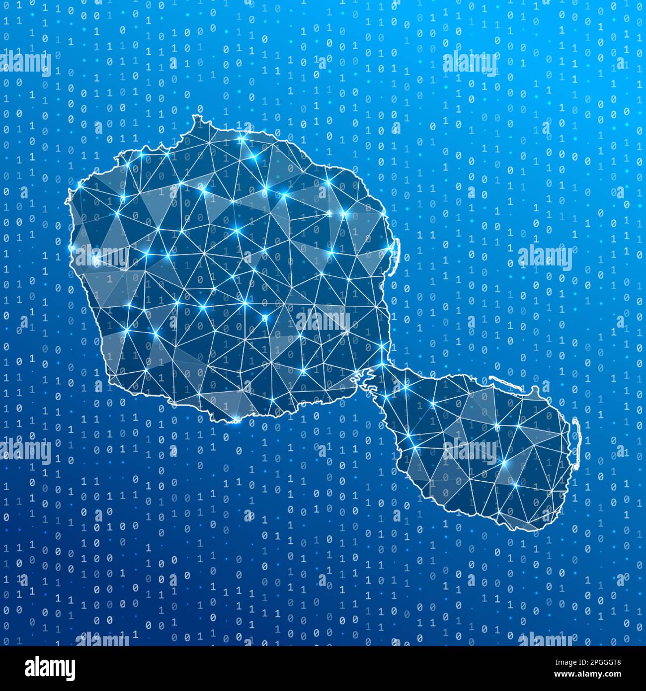 Network map of Tahiti. Island digital connections map. Technology ...
