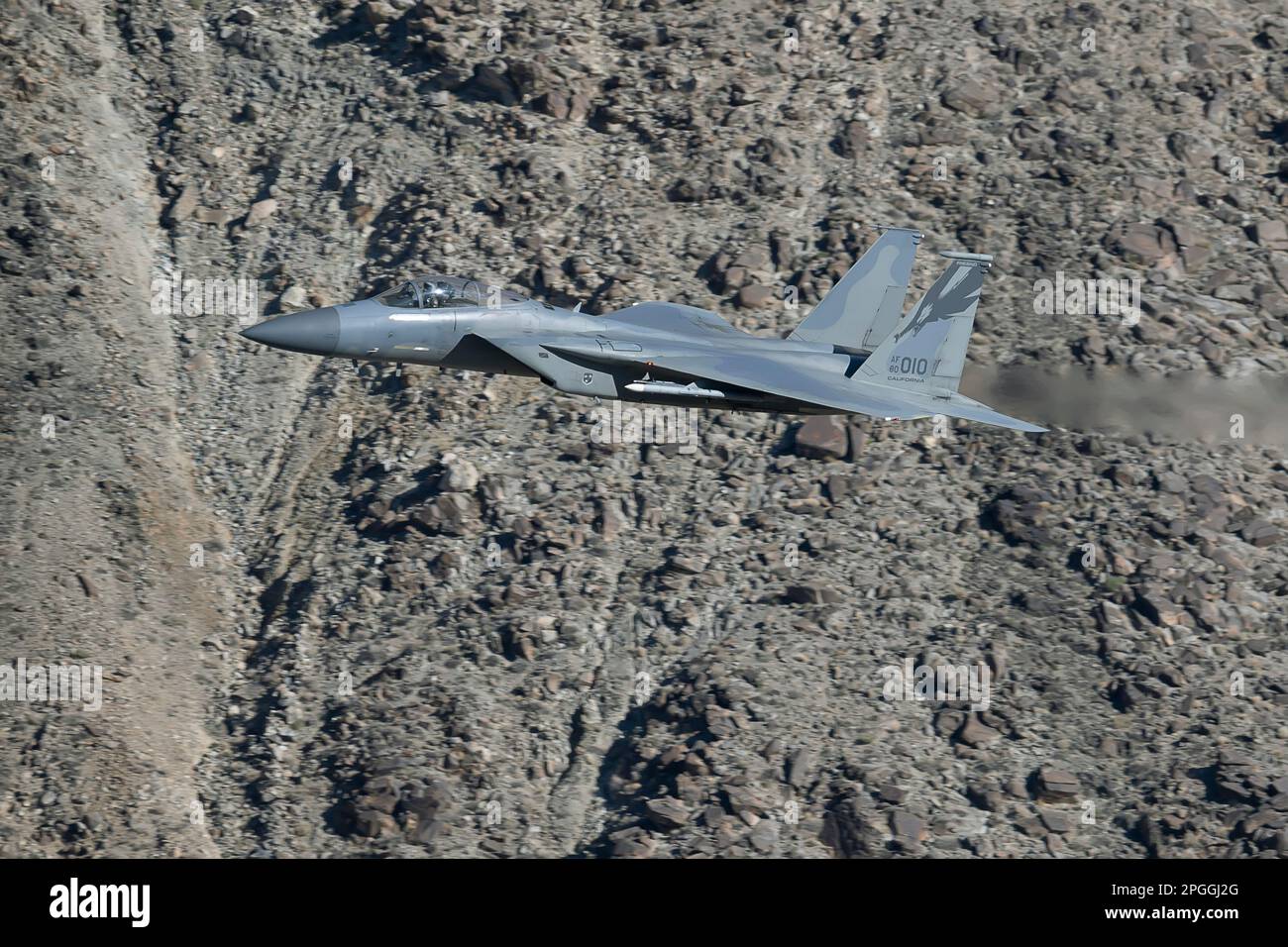 Lone Pine, CA - November 9, 2022: USAF F-15 Fighter Jet Flying Low ...