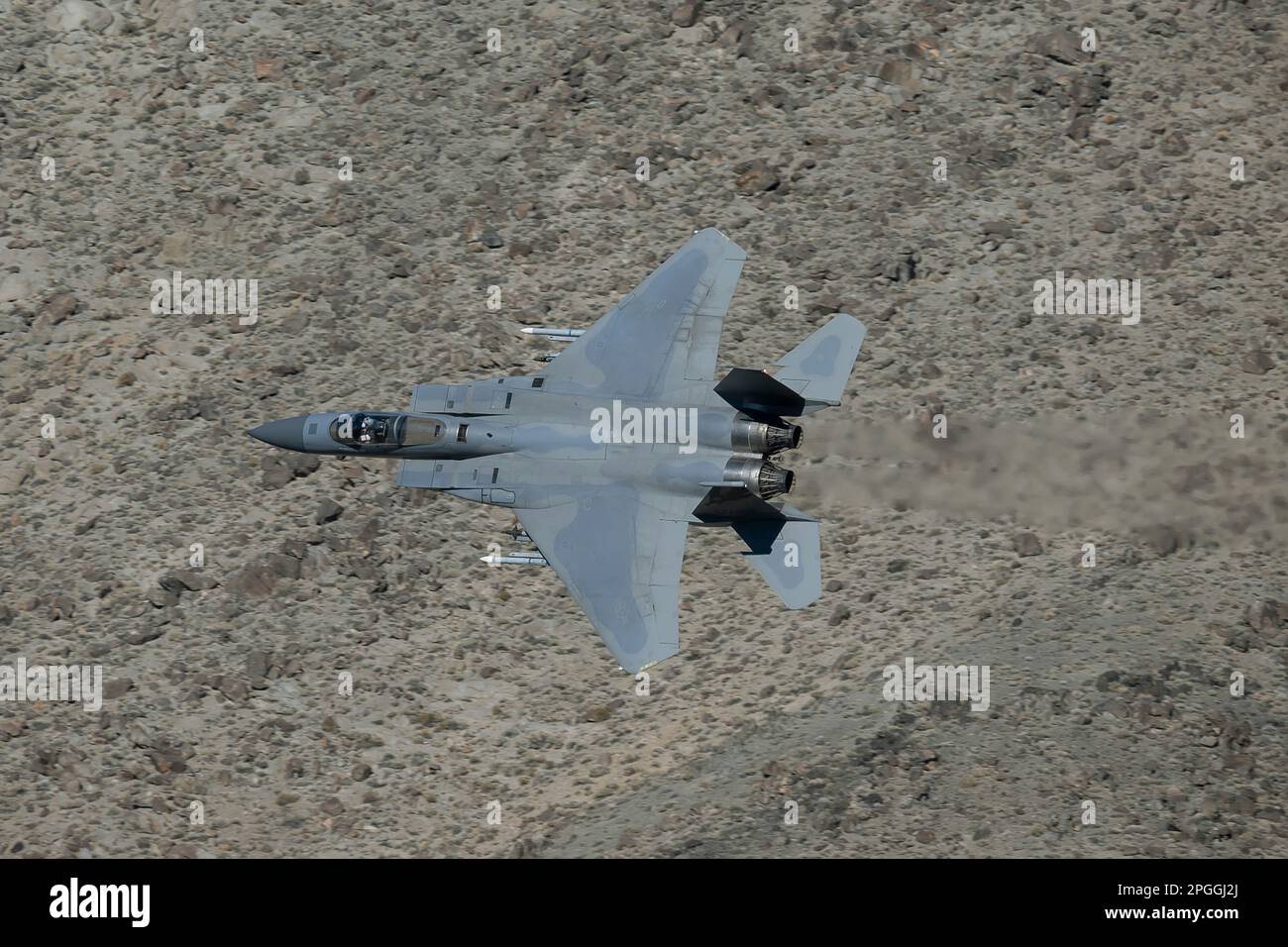 Lone Pine, CA - November 9, 2022: USAF F-15 Fighter Jet Flying Low ...