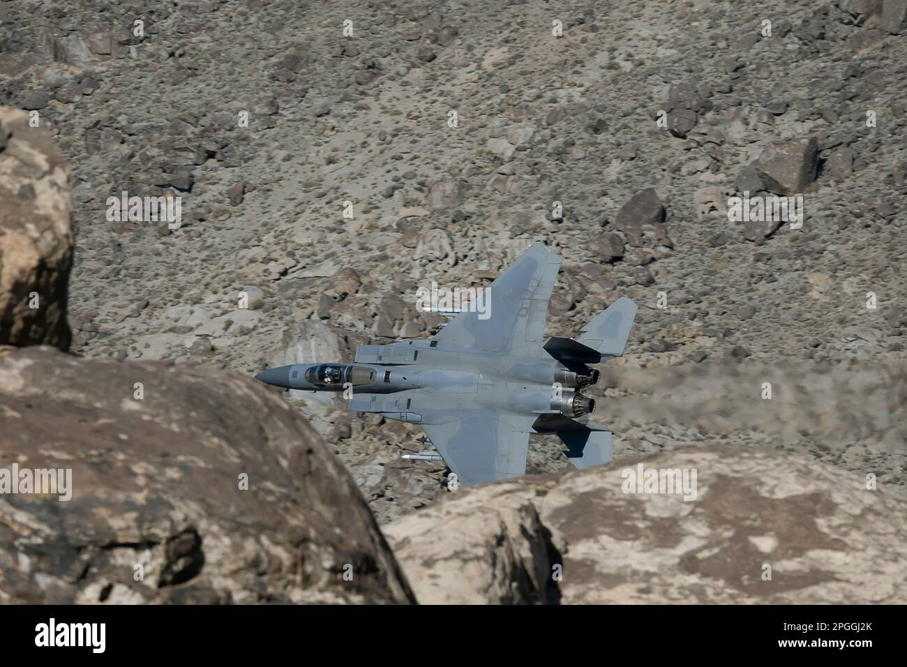 Lone Pine, CA - November 9, 2022: USAF F-15 Fighter Jet Flying Low ...