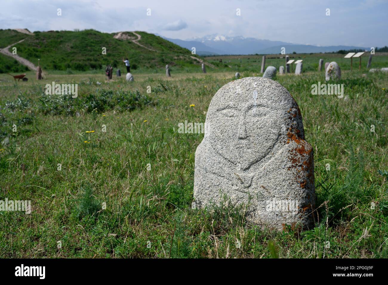 Ancient stone sculpture of 6-10 centuries of nomadic Turks in the ...