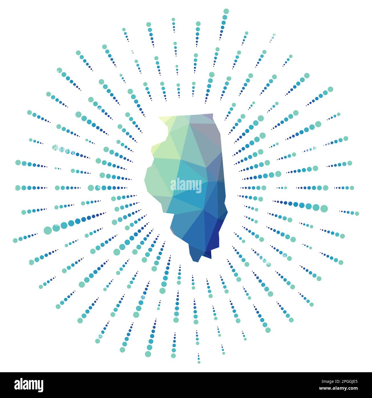 Illinois vector outline map Cut Out Stock Images & Pictures - Alamy
