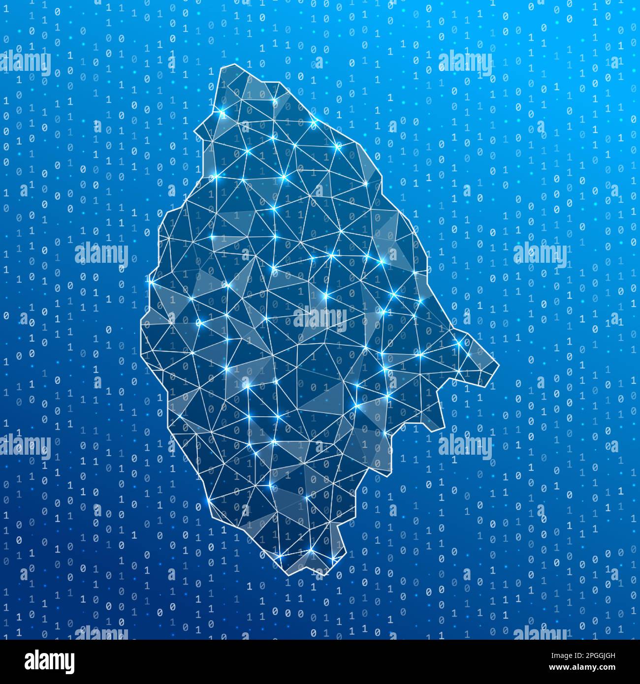 Network map of La Digue. Island digital connections map. Technology ...