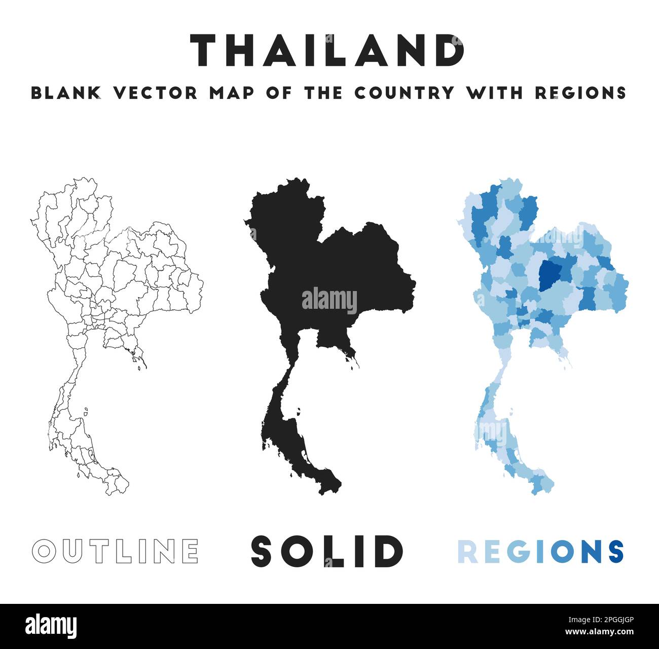 Thailand map. Borders of Thailand for your infographic. Vector country ...