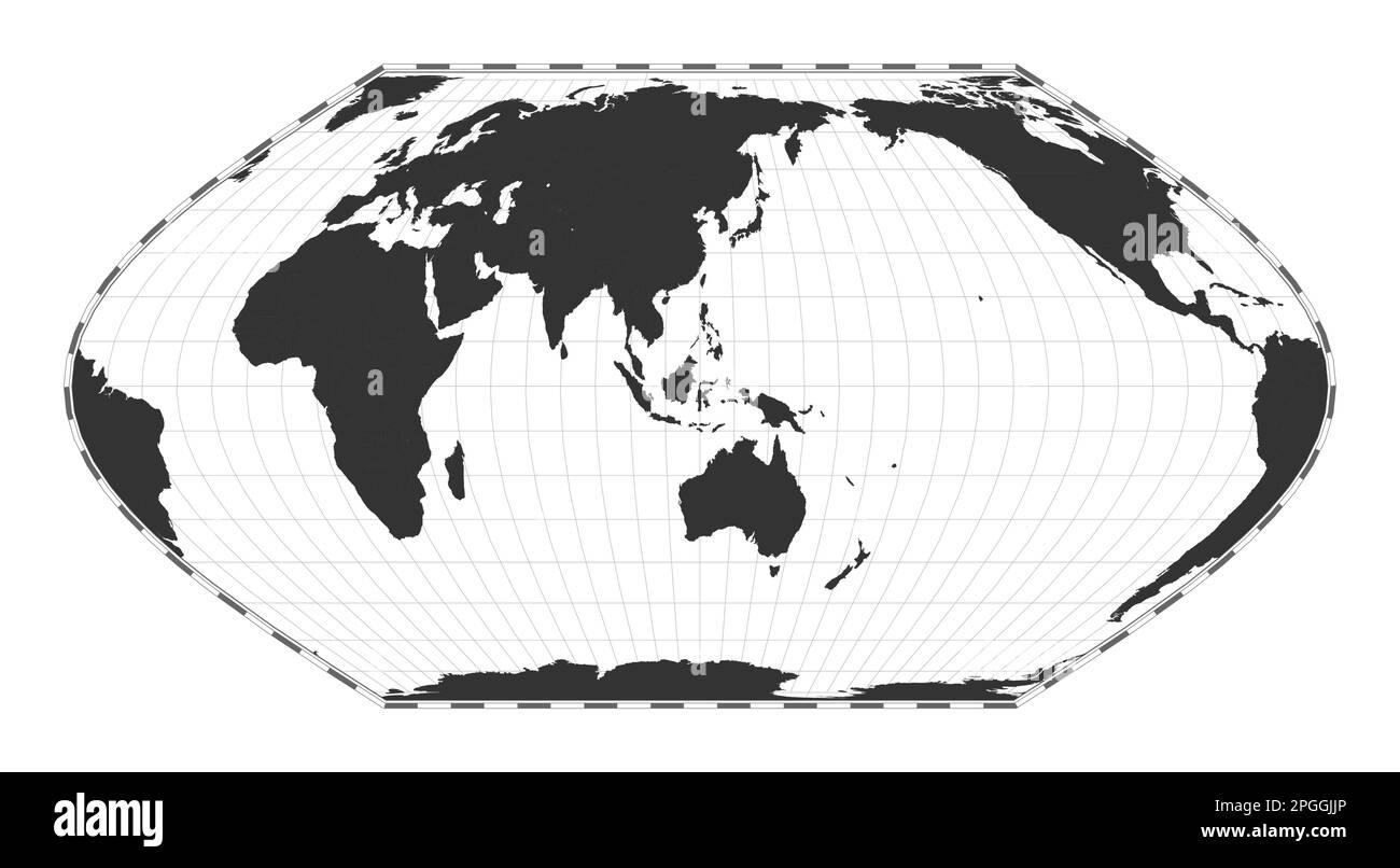 Vector world map. Eckert VI projection. Plain world geographical map ...