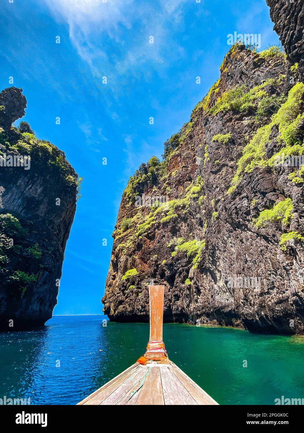 Wang Long Bay from the long tail boat in koh Phi Phi, Krabi, Thailand ...