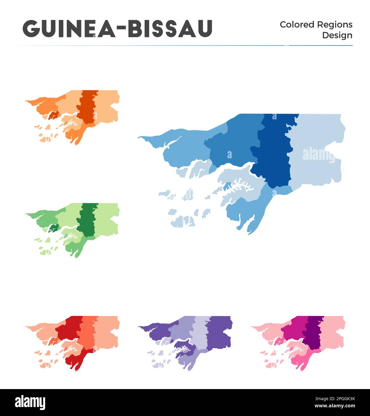 Guinea-Bissau map collection. Borders of Guinea-Bissau for your ...