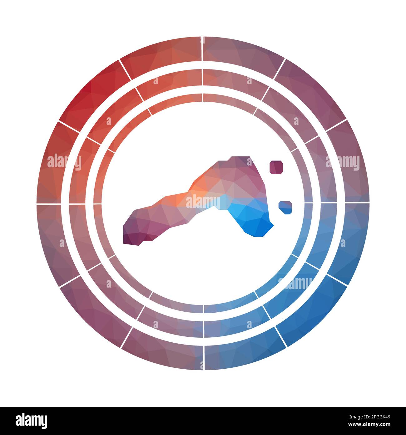 Ko Lipe badge. Bright gradient logo of island in low poly style ...