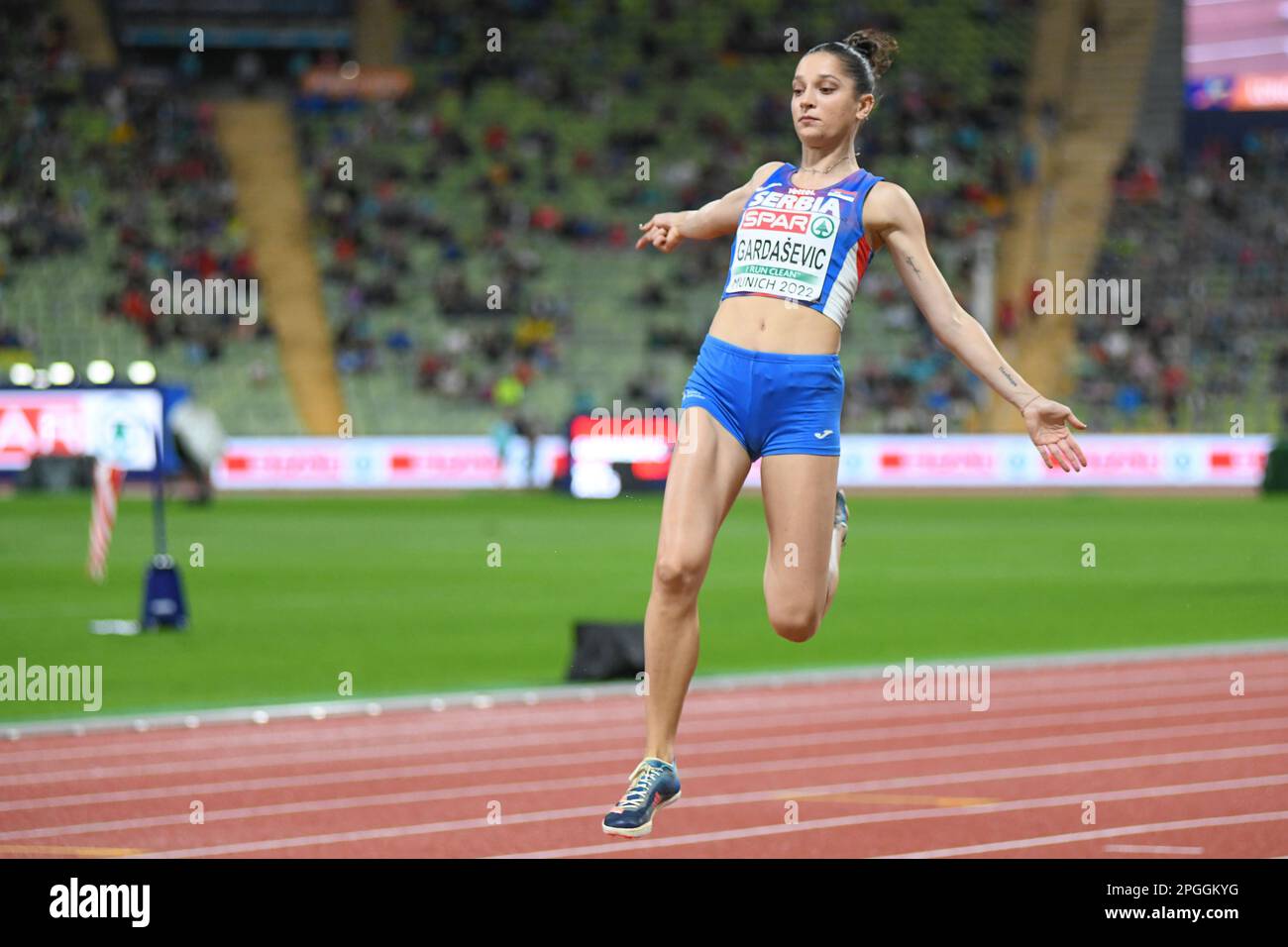 Long Jump women. European Championships Munich 2022 Stock Photo - Alamy