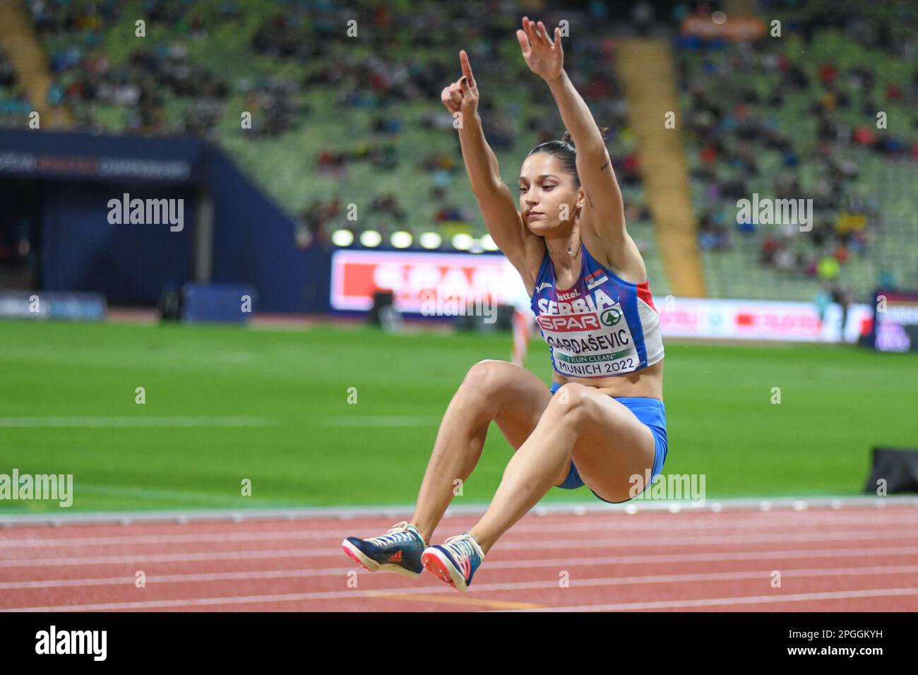 Long Jump women. European Championships Munich 2022 Stock Photo - Alamy