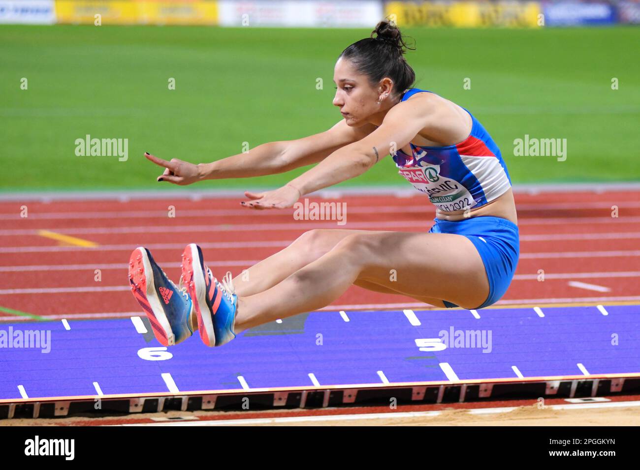 Long Jump women. European Championships Munich 2022 Stock Photo - Alamy