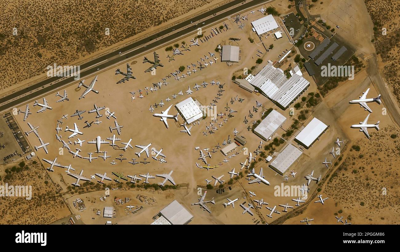 Pima Air and Space Museum, Arizona, USA, satellite image Stock Photo ...