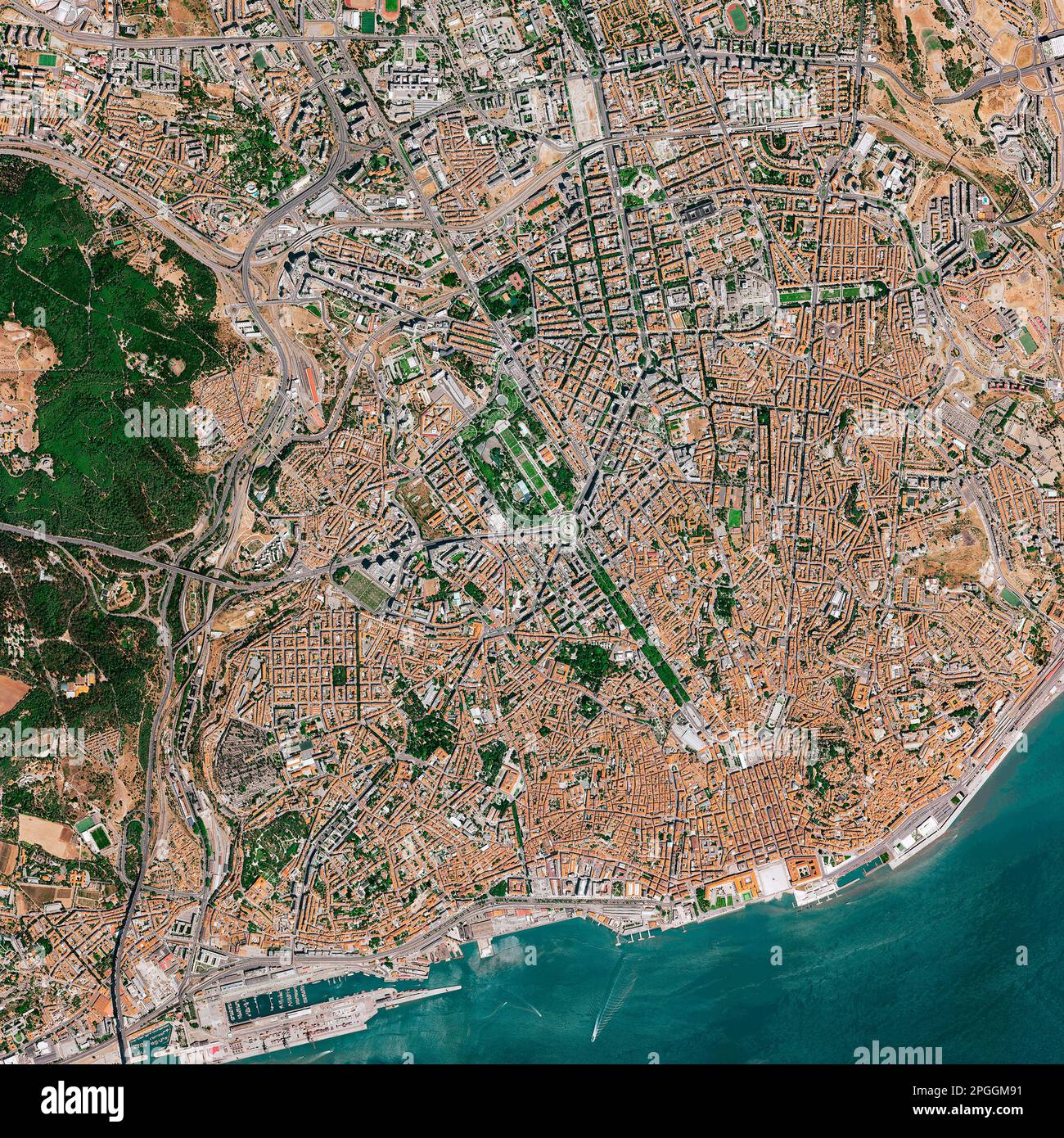 Lisbon, Portugal, satellite image Stock Photo - Alamy
