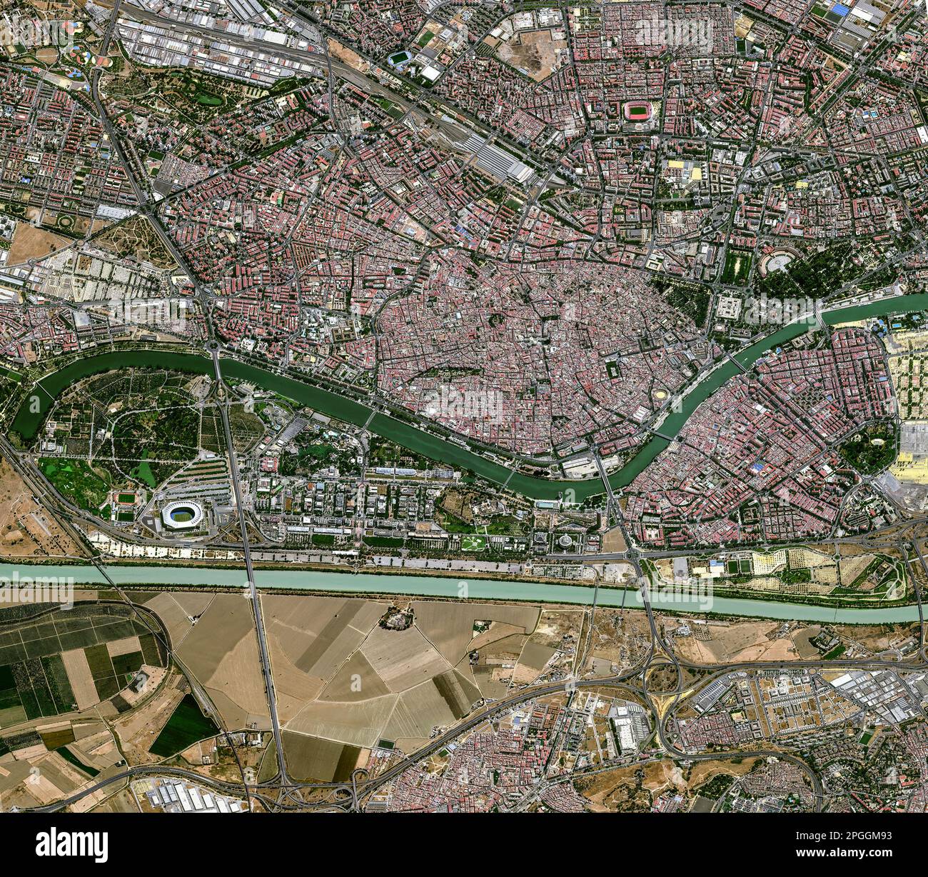 Seville, Spain, satellite image Stock Photo - Alamy
