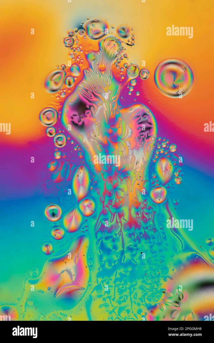 Droplets of liquid crystal, light micrograph Stock Photo - Alamy