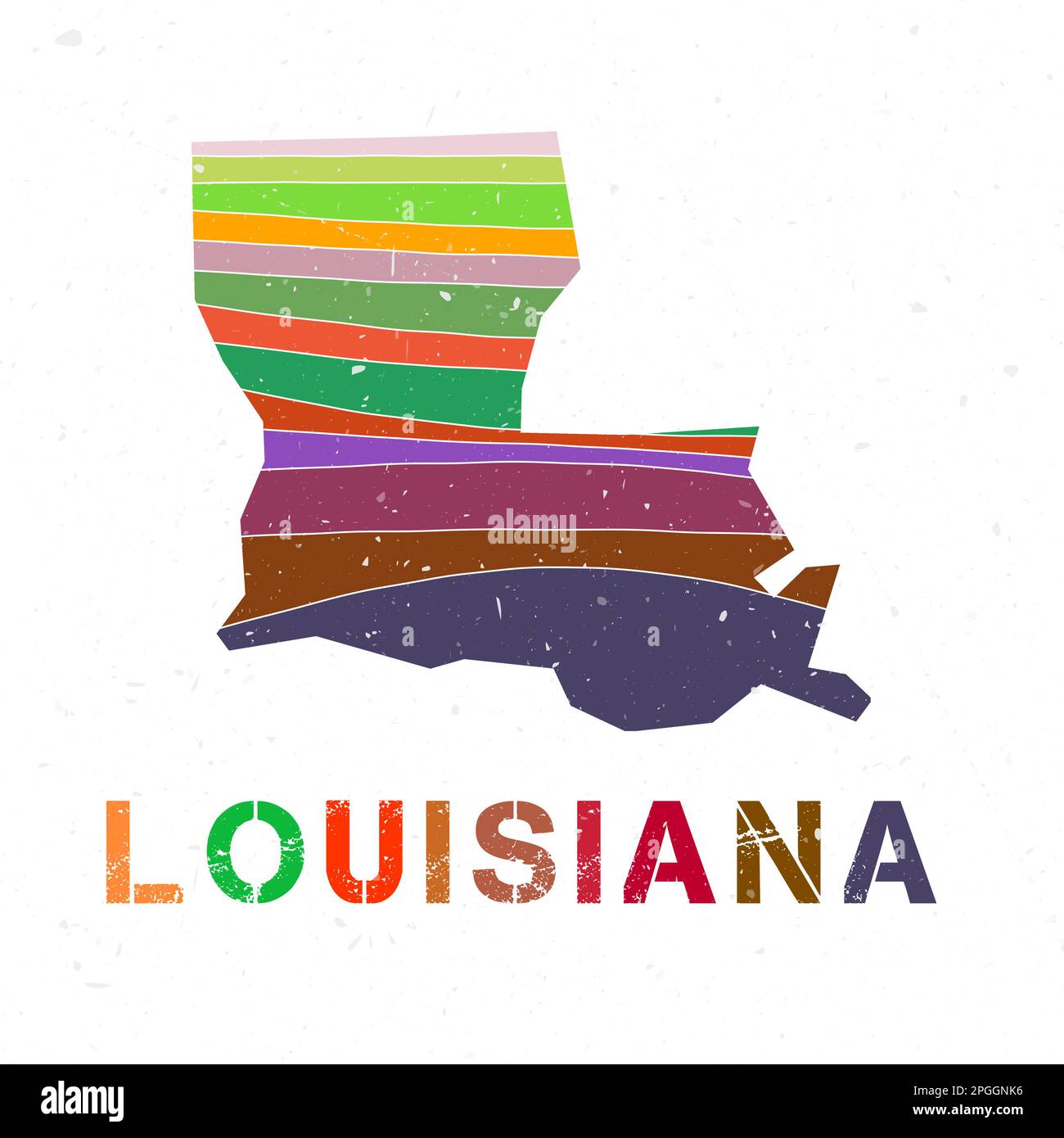 Louisiana map design. Shape of the US state with beautiful geometric ...